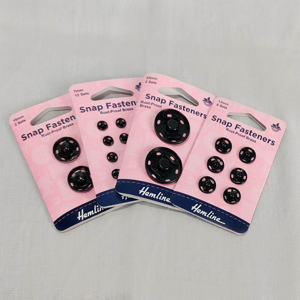 Sew-On Snap Fasteners in Black (various sizes) – Coscraft