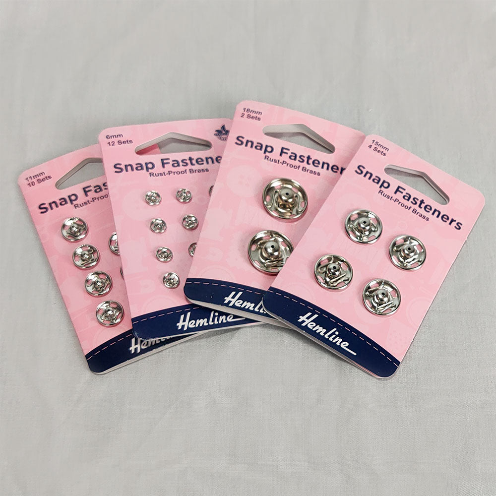 Sew-On Snap Fasteners in Silver (various sizes) – Coscraft